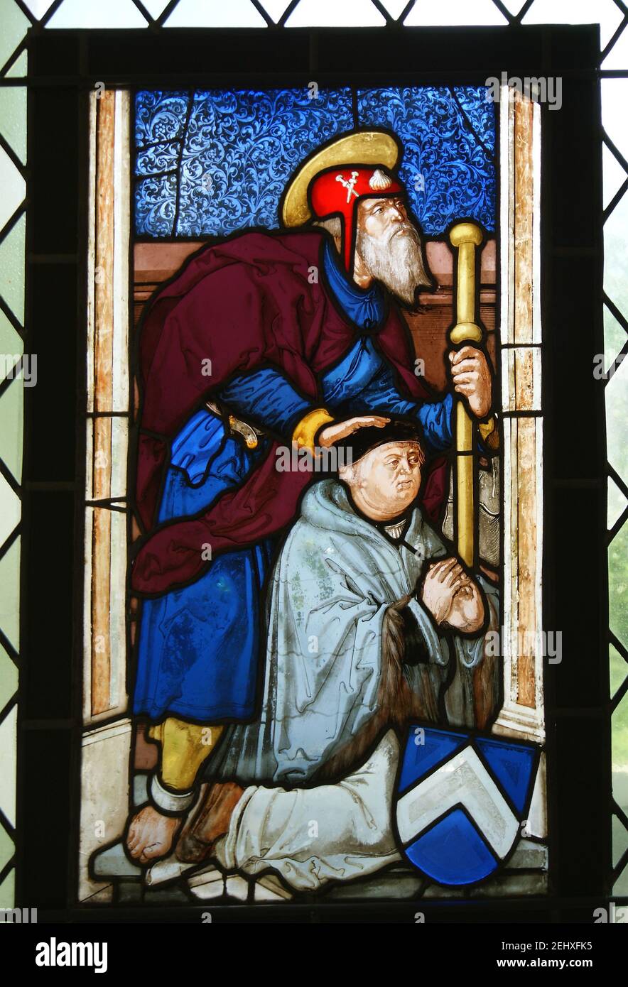 Switzerland, Geneva, stained glass in the museum of ceramics (Ariana ...