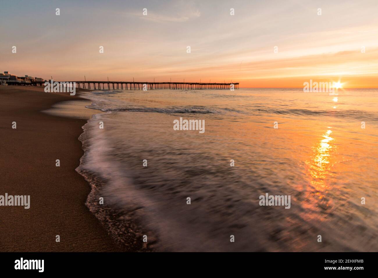 dramatic seascape image of Virginia Beach in summer Stock Photo - Alamy