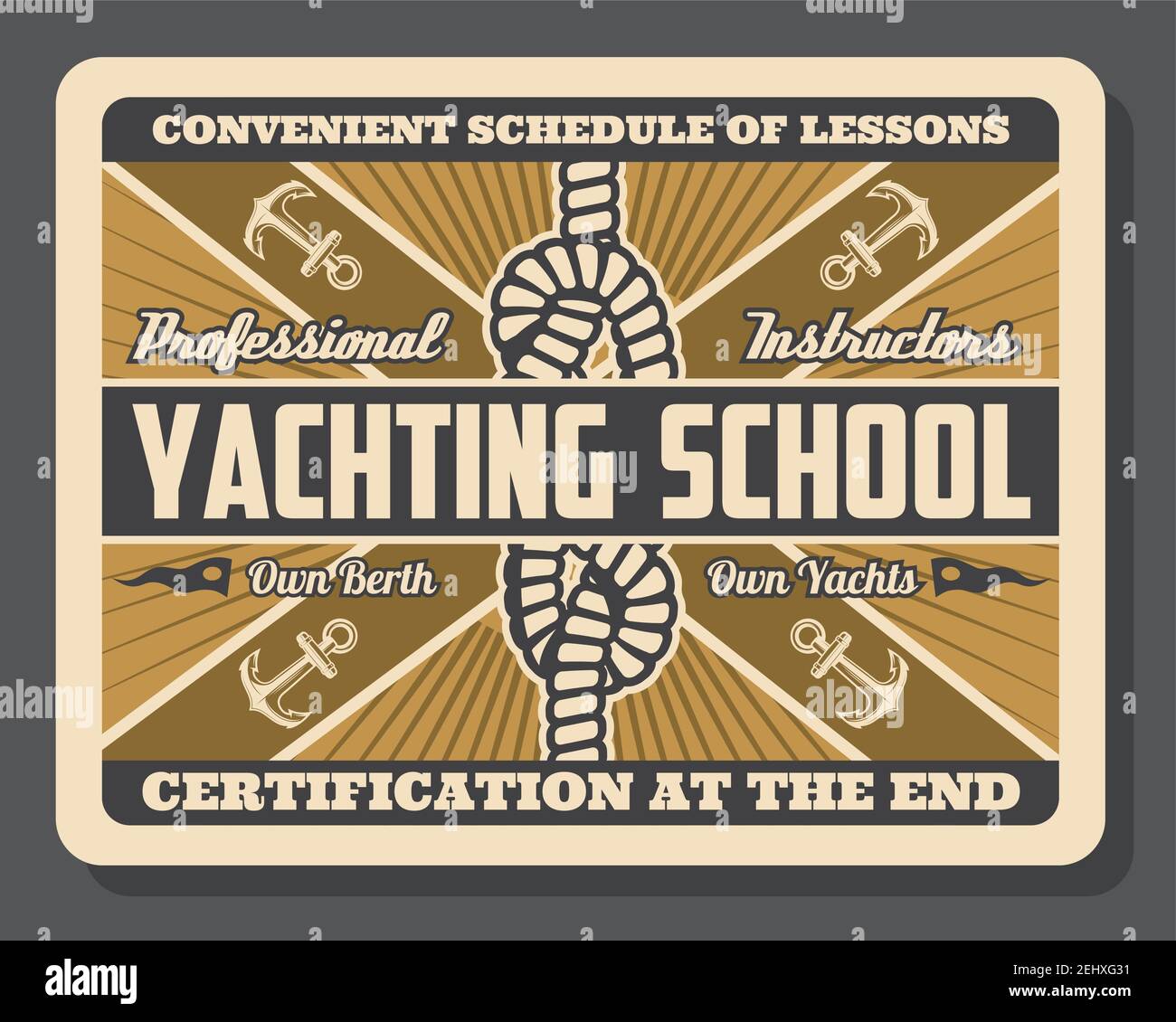 Nautical yacht school of sailing and yachting sport club. Sail boat or ...