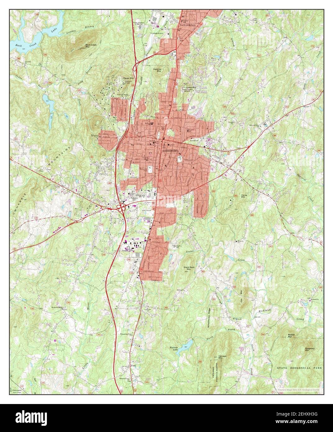 Asheboro, North Carolina, map 1970, 1:24000, United States of America ...
