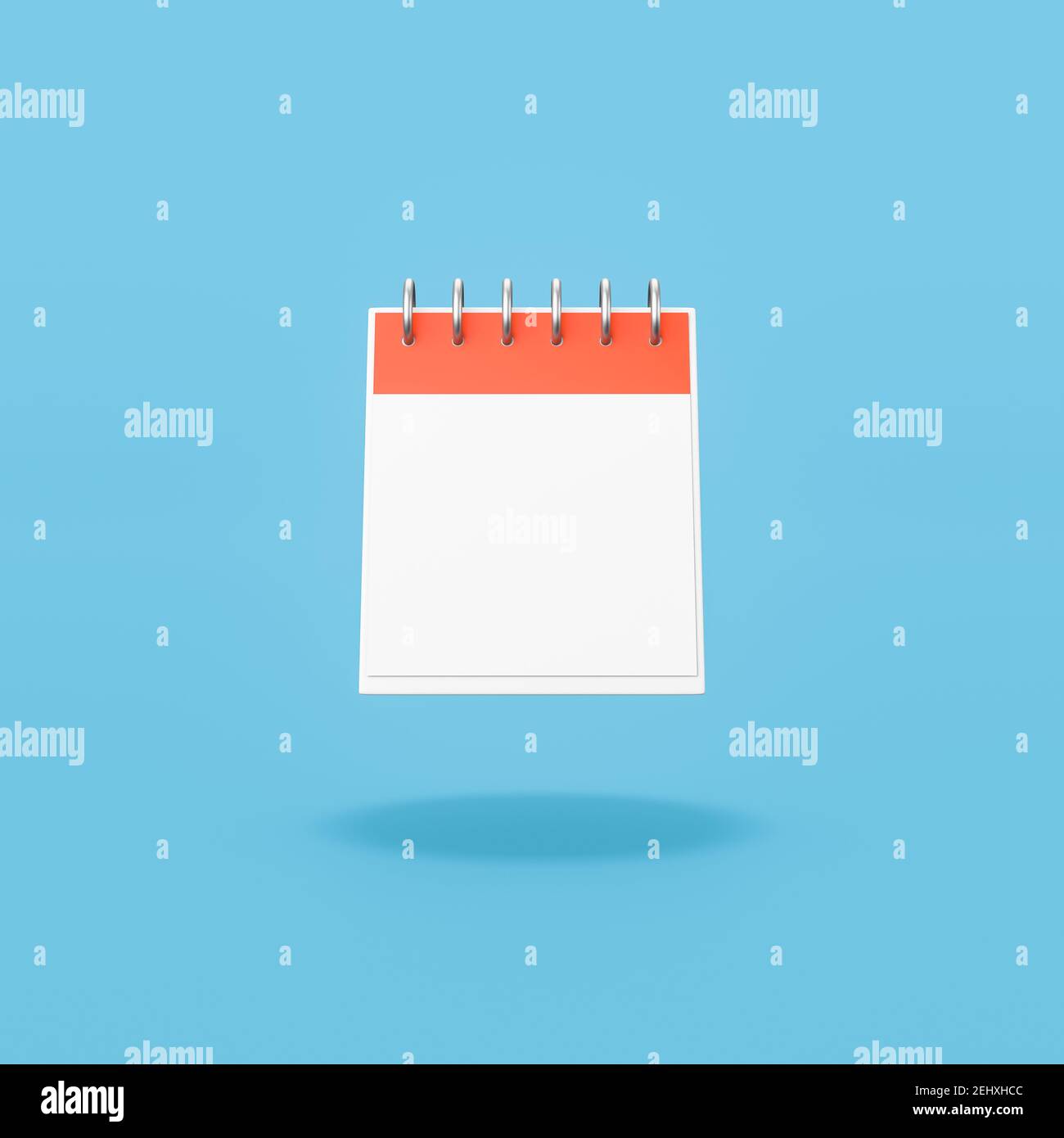 Single Day Calendar with Blank Date on Blue Background Stock Photo - Alamy