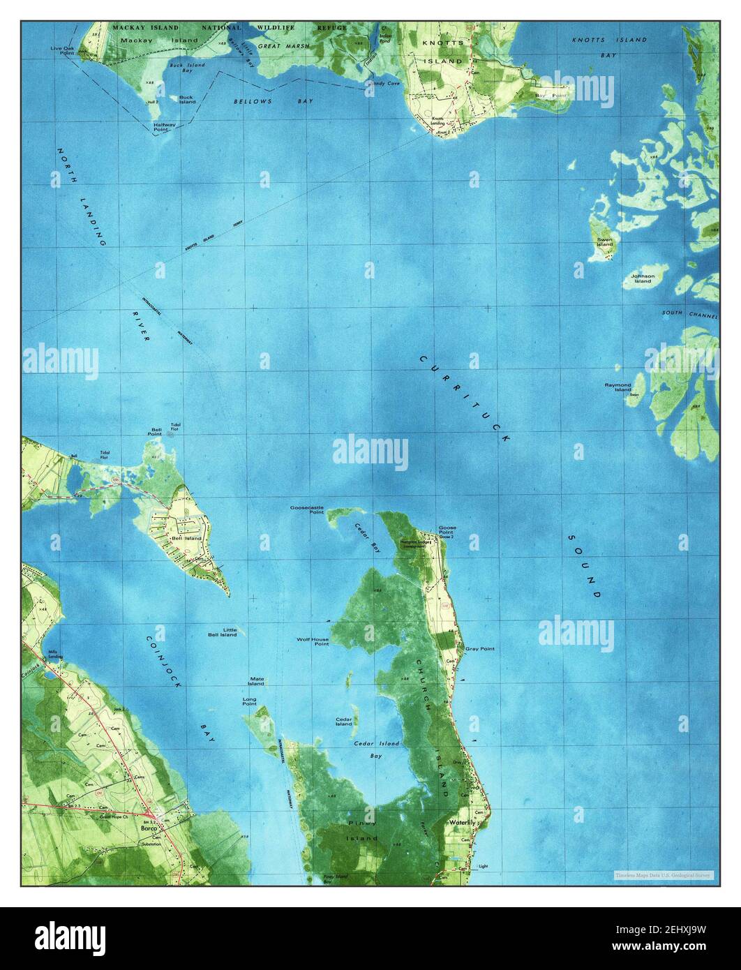 Barco, North Carolina, map 1982, 1:24000, United States of America by ...