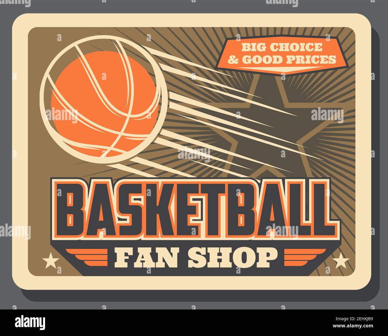Basketball sport balls shop vintage poster. Vector basketball fan club ...