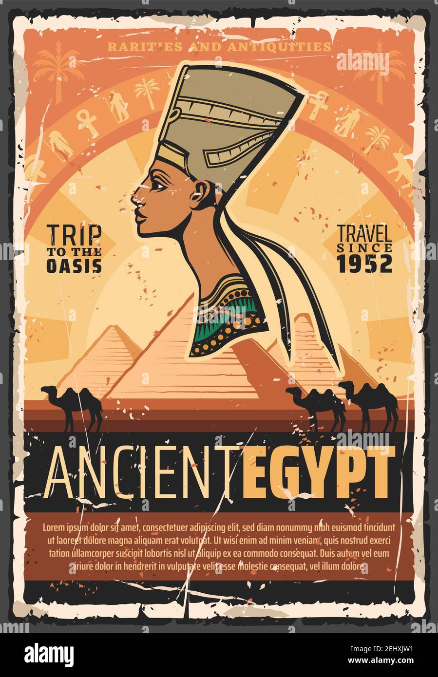 Ancient Egypt culture landmarks tours and historic travel. Vector ...