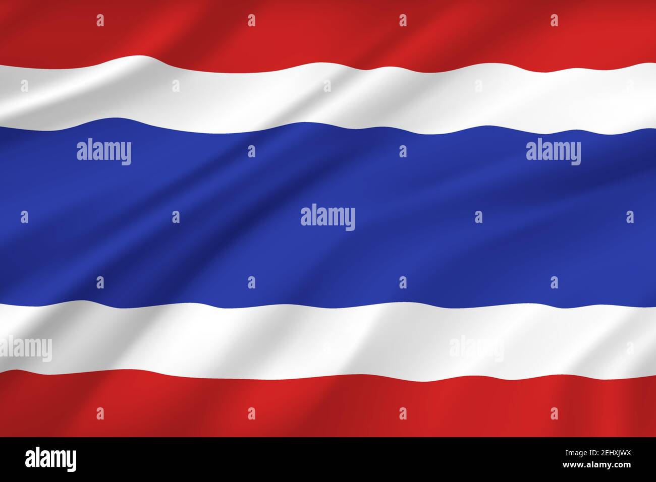 Thailand flag, wavy realistic 3D background. Vector Thai and Bangkok ...