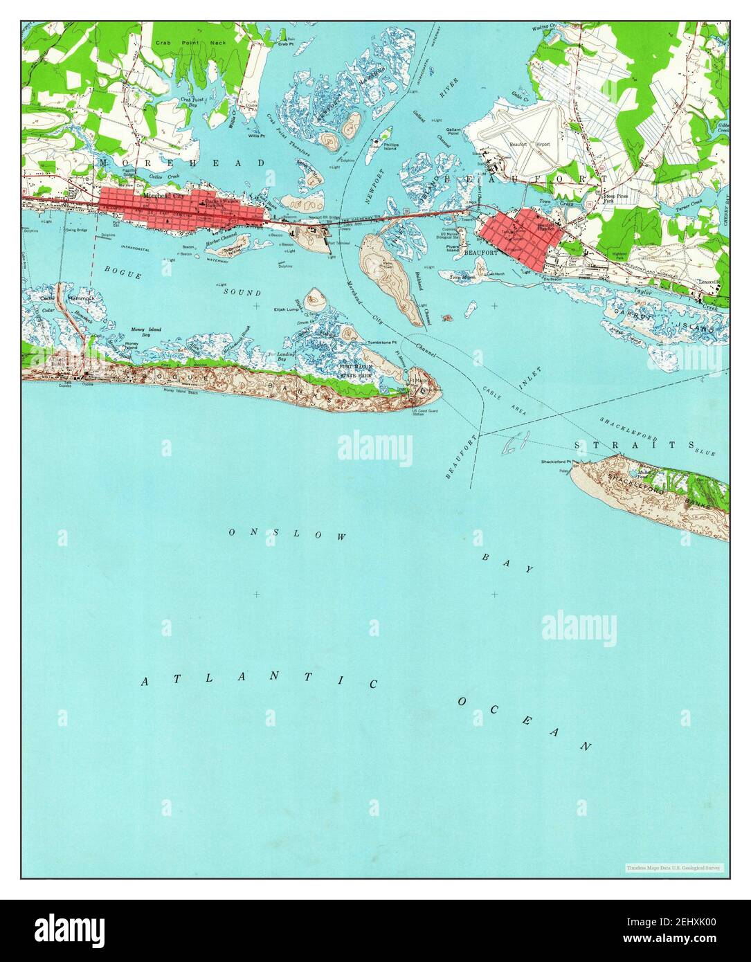 Beaufort, North Carolina, map 1949, 1:24000, United States of America ...