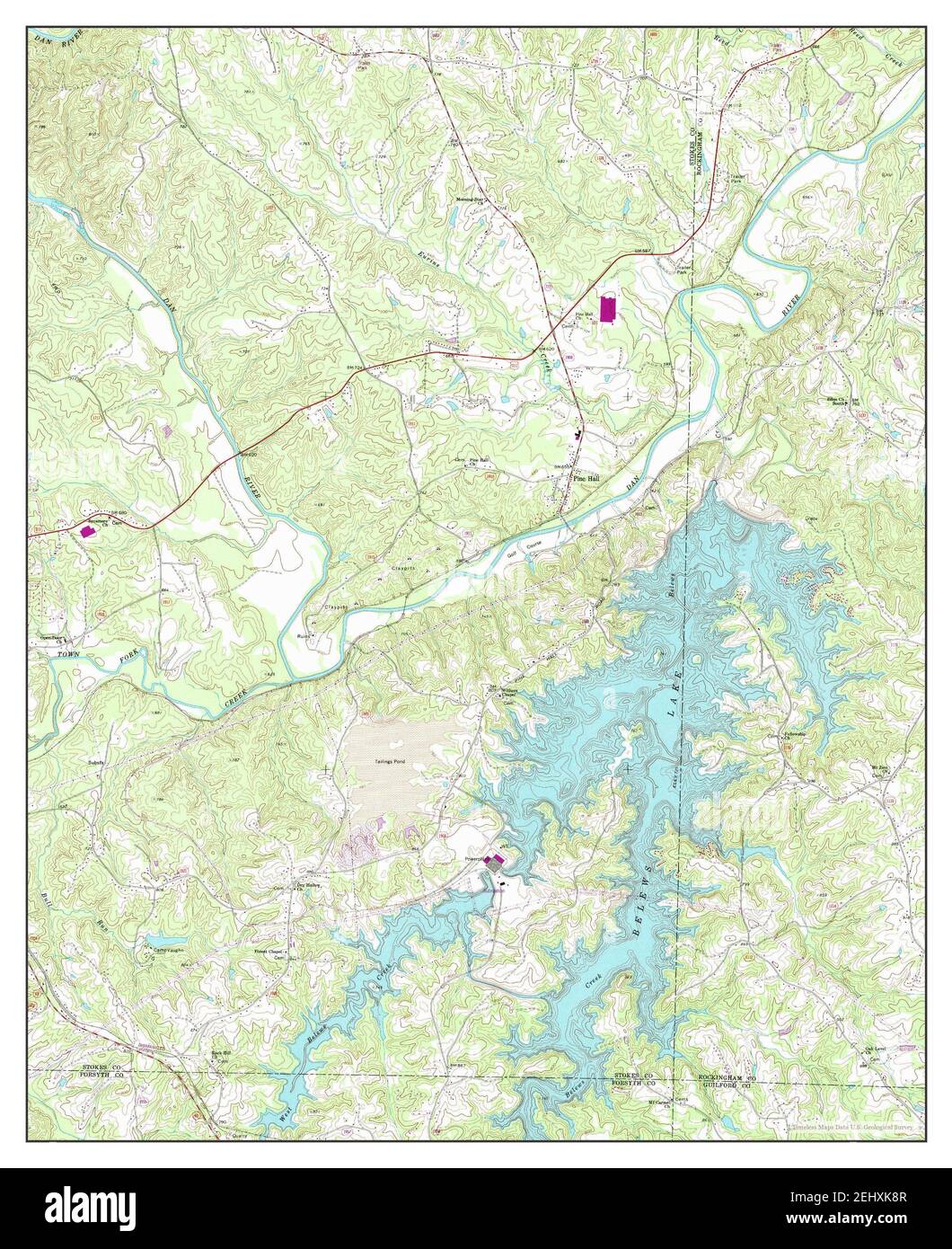 Belews Lake, North Carolina, map 1971, 1:24000, United States of ...