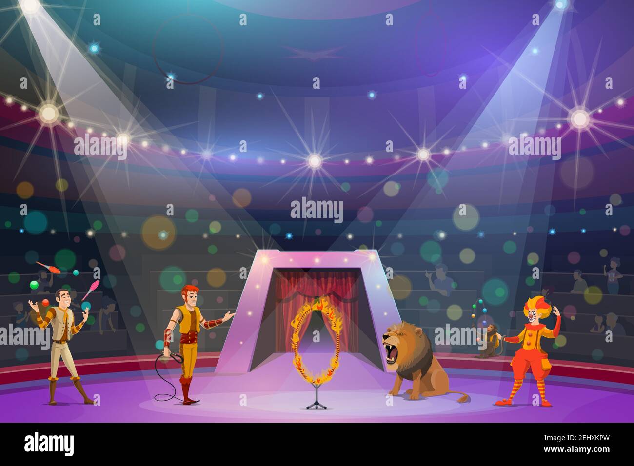 Lion flame hoop hi-res stock photography and images - Alamy