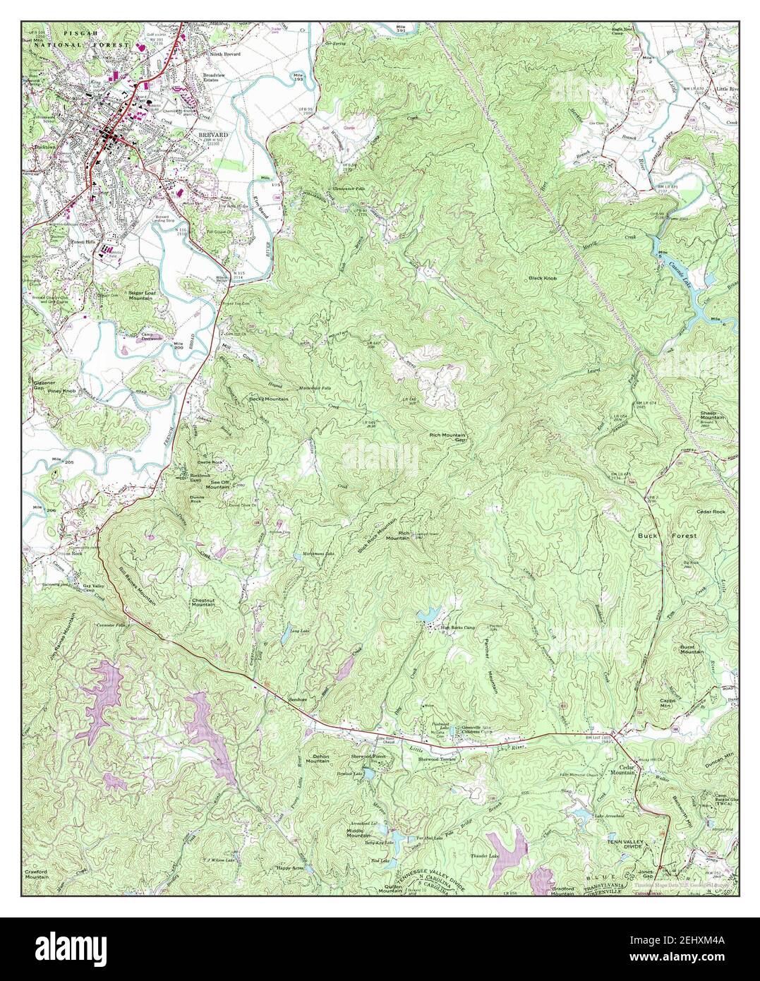 Brevard north carolina map hi-res stock photography and images - Alamy