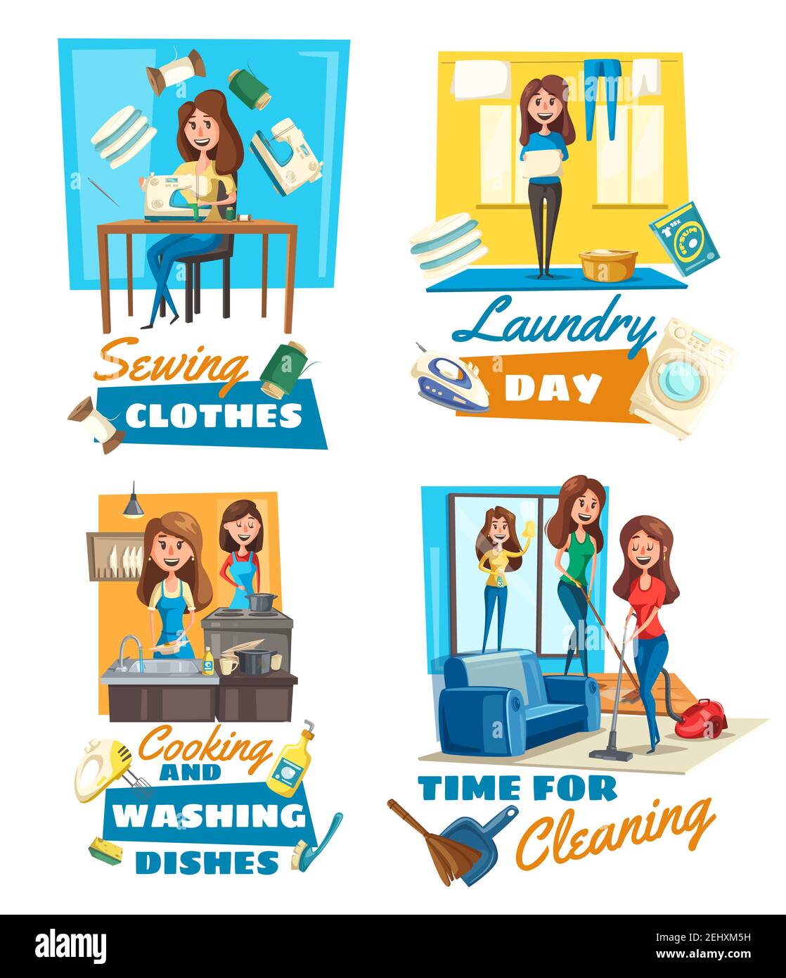 Housekeeping cleaning staff employee Stock Vector Images - Alamy