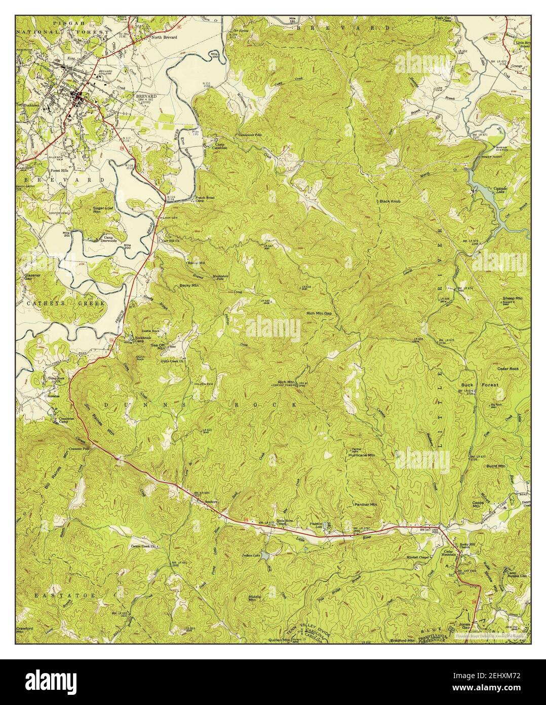 Map Of Brevard North Carolina High Resolution Stock Photography and ...