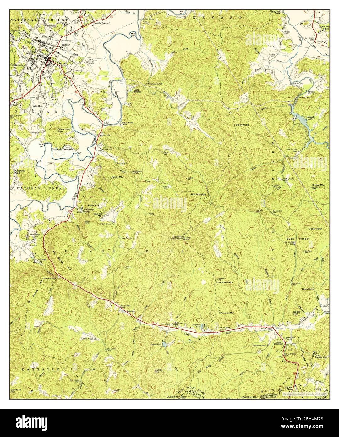 Map Of Brevard North Carolina High Resolution Stock Photography and ...