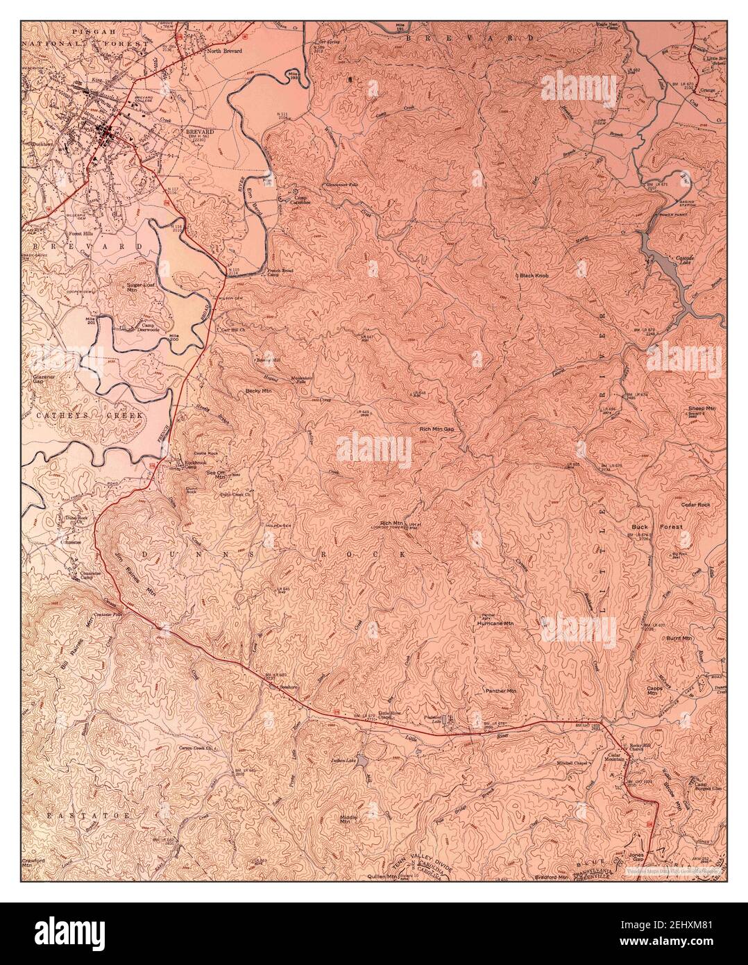 Map Of Brevard North Carolina High Resolution Stock Photography and ...