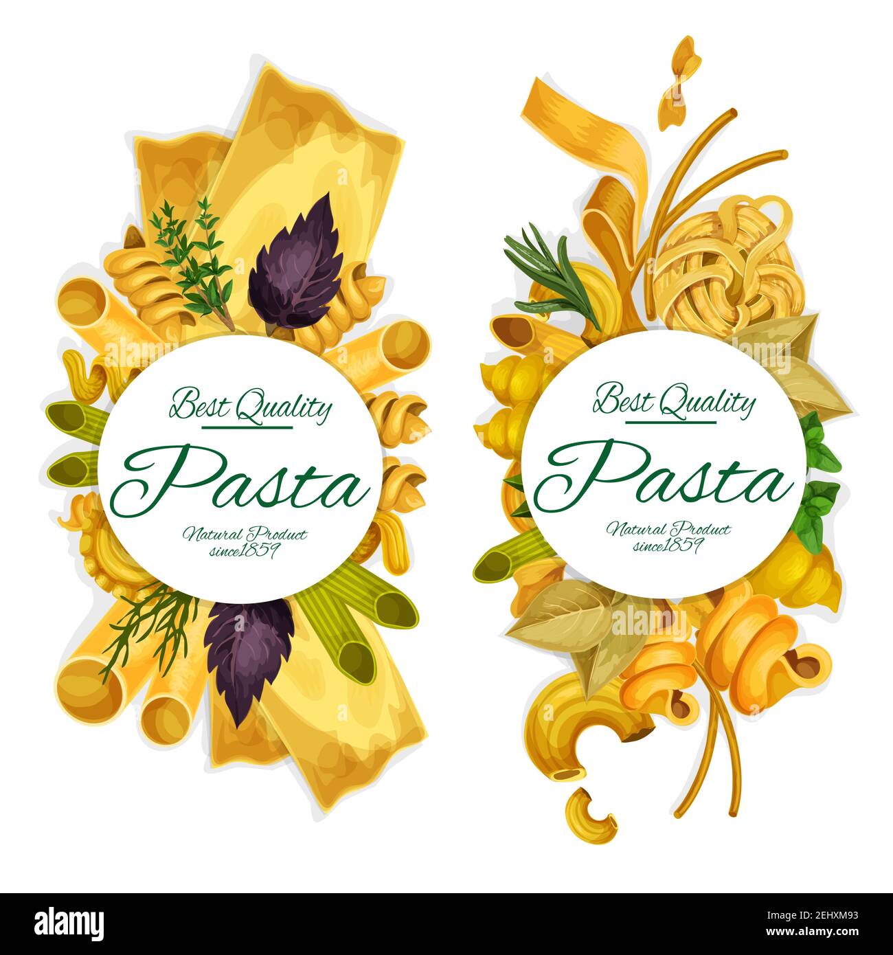 Italian penne rigate pasta Stock Vector Images - Alamy