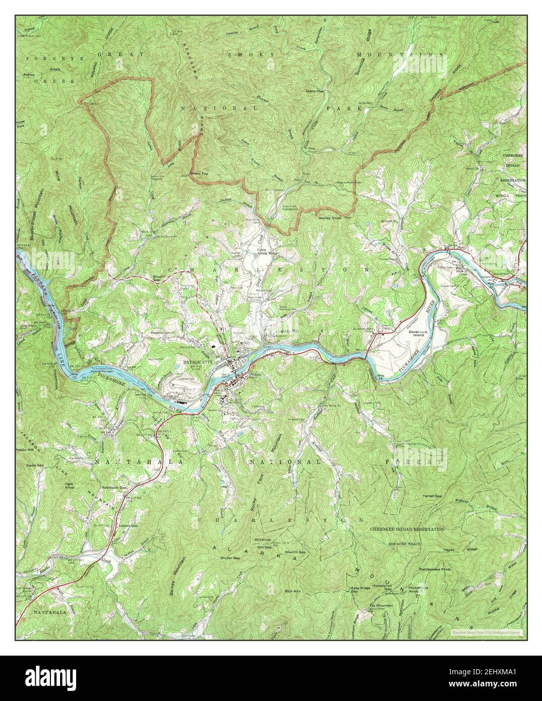 Bryson City, North Carolina, map 1961, 1:24000, United States of ...