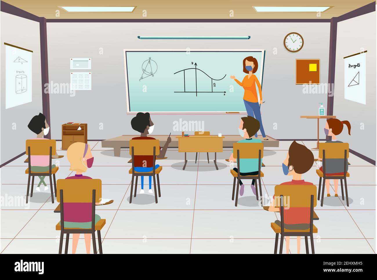 Woman in classroom teacher Stock Vector Images - Alamy