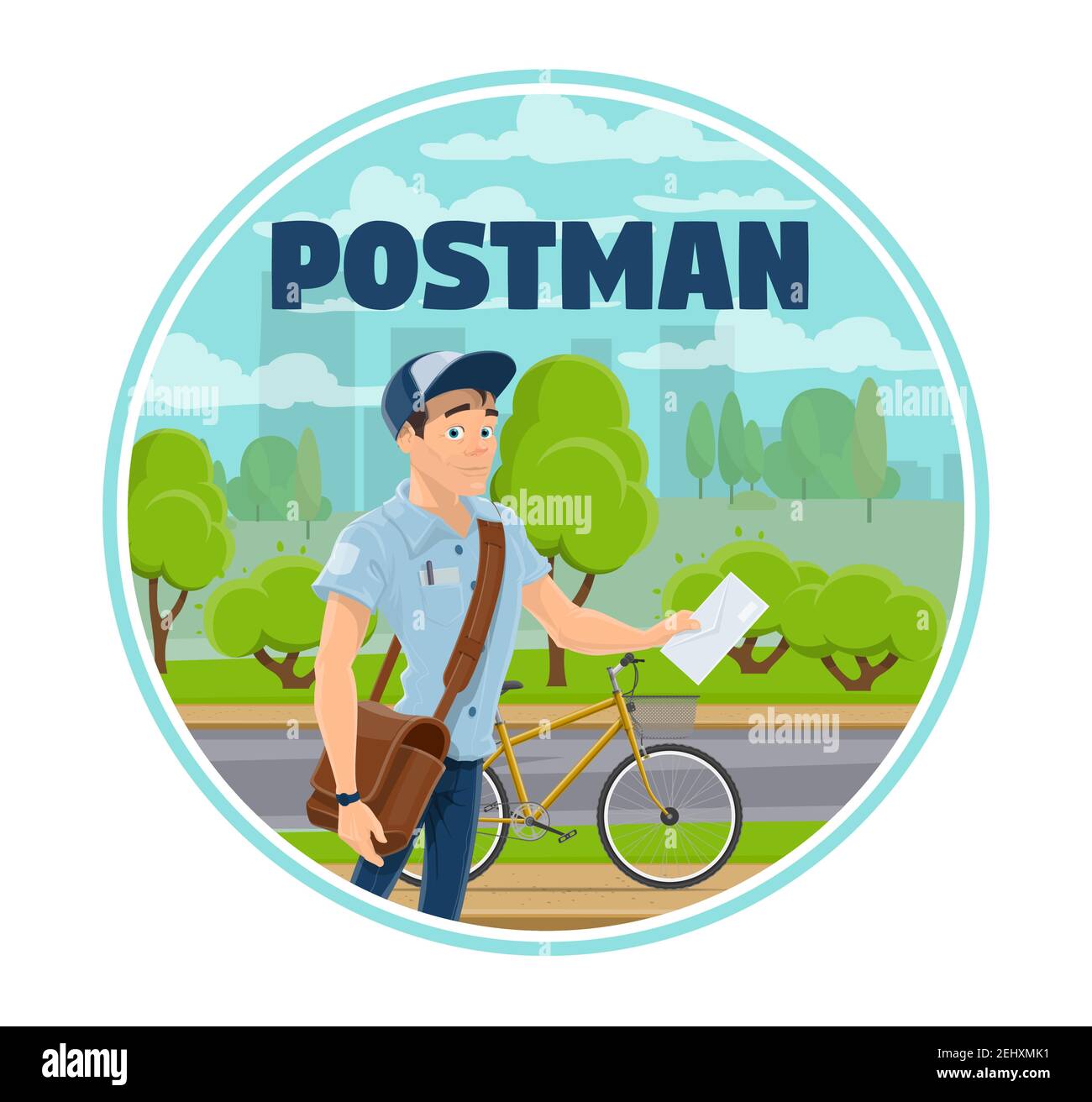 Post office delivery bicycle bike Stock Vector Images - Alamy
