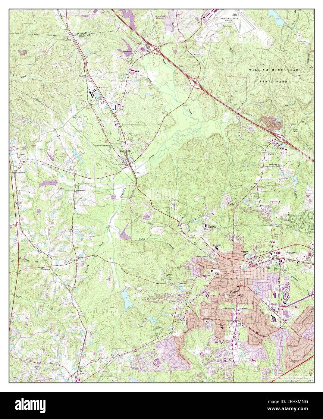 Map of cary hi-res stock photography and images - Alamy
