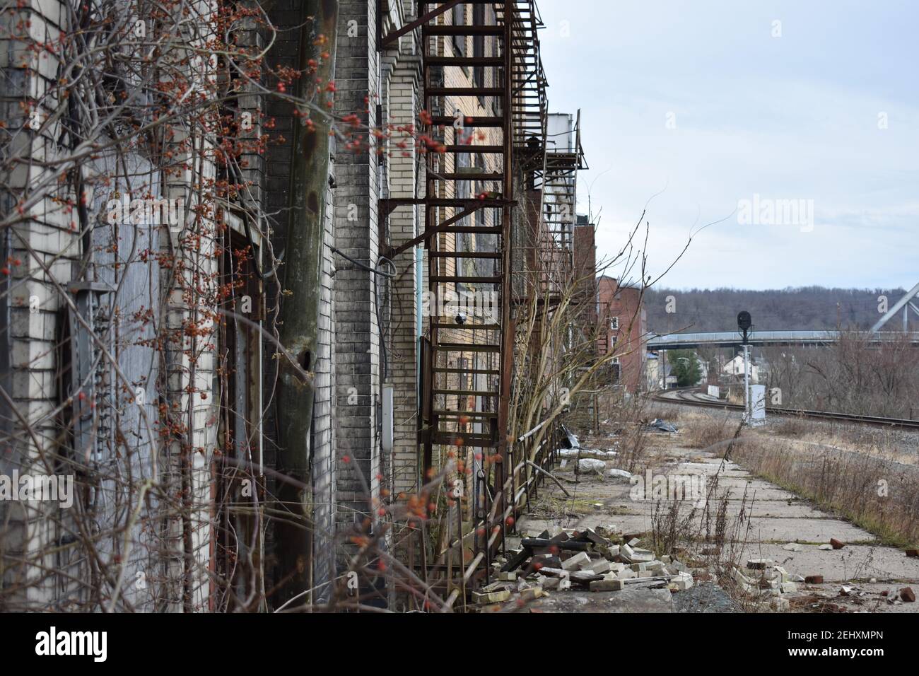 Depressed rust belt town with abandoned buildings in Brownsville ...