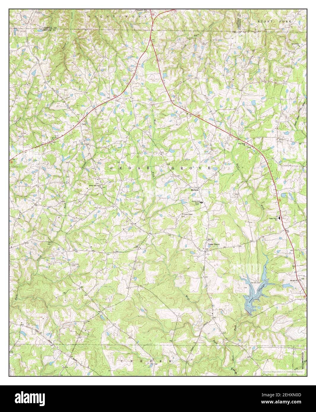 Cedar Grove, North Carolina, map 1967, 1:24000, United States of ...