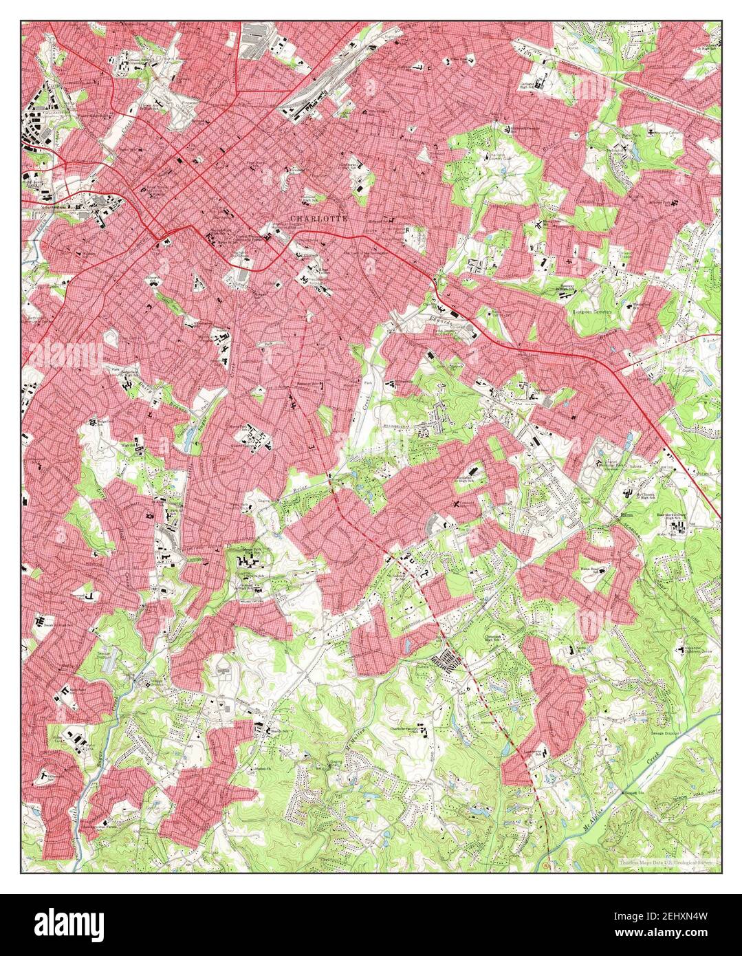Charlotte East, North Carolina, map 1967, 1:24000, United States of ...