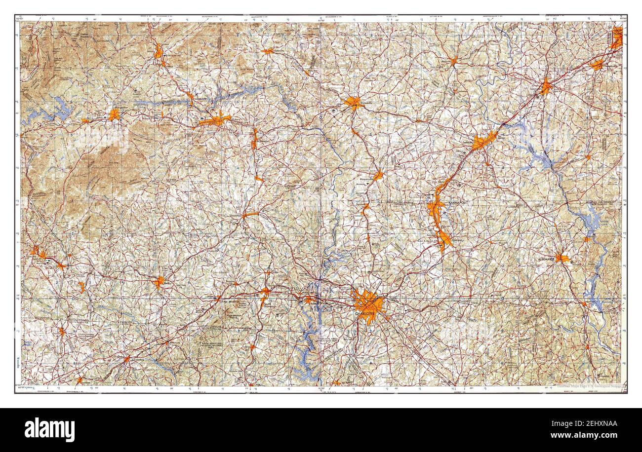 Charlotte, North Carolina, map 1962, 1:250000, United States of America ...