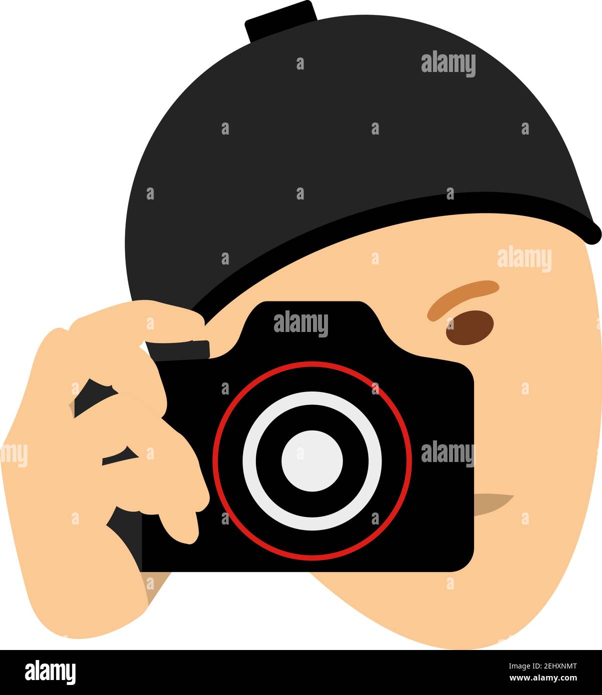 Detective With Camera Icon. Flat Color Design. Vector Illustration ...