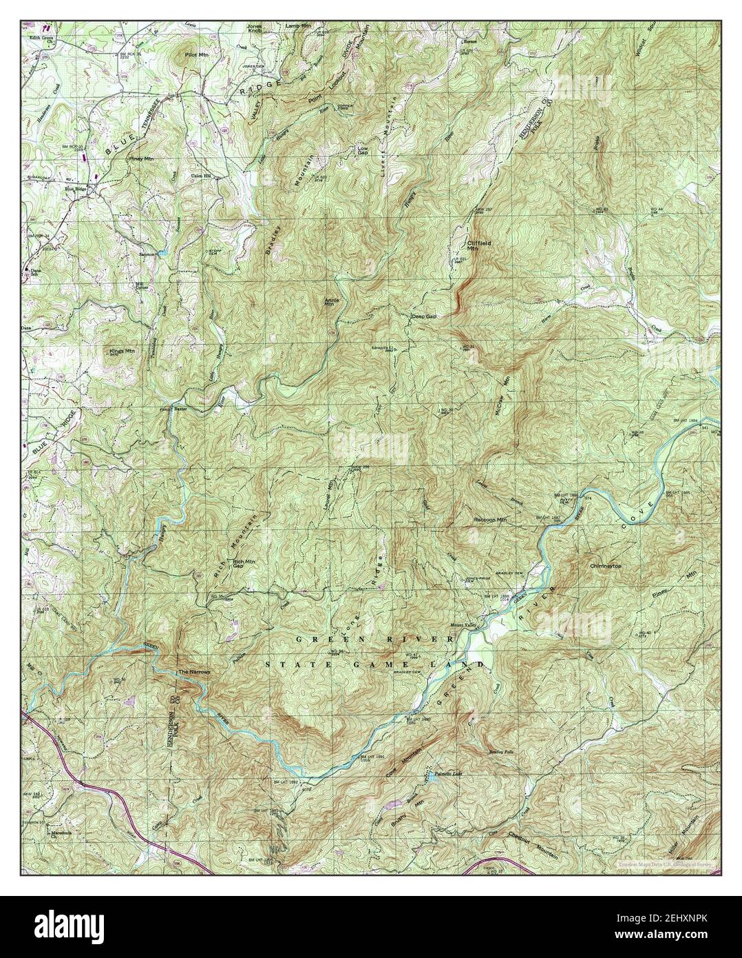 Cliffield Mtn, North Carolina, map 1997, 1:24000, United States of ...