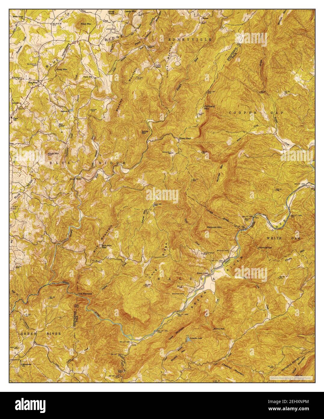Cliffield Mtn, North Carolina, map 1947, 1:24000, United States of ...
