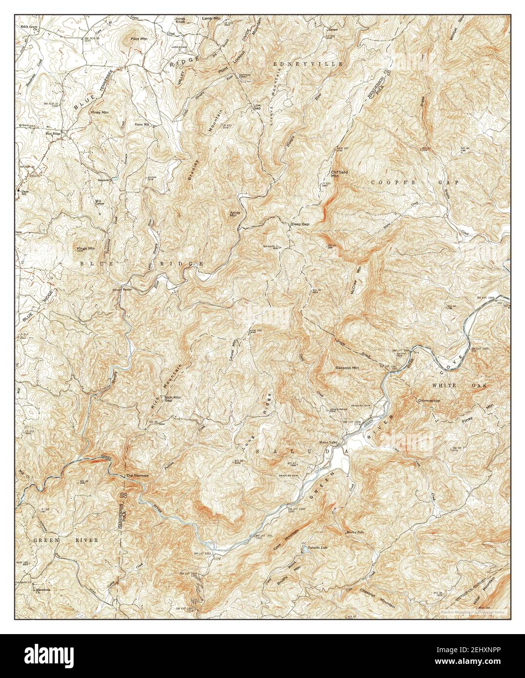 Cliffield Mtn, North Carolina, map 1947, 1:24000, United States of ...