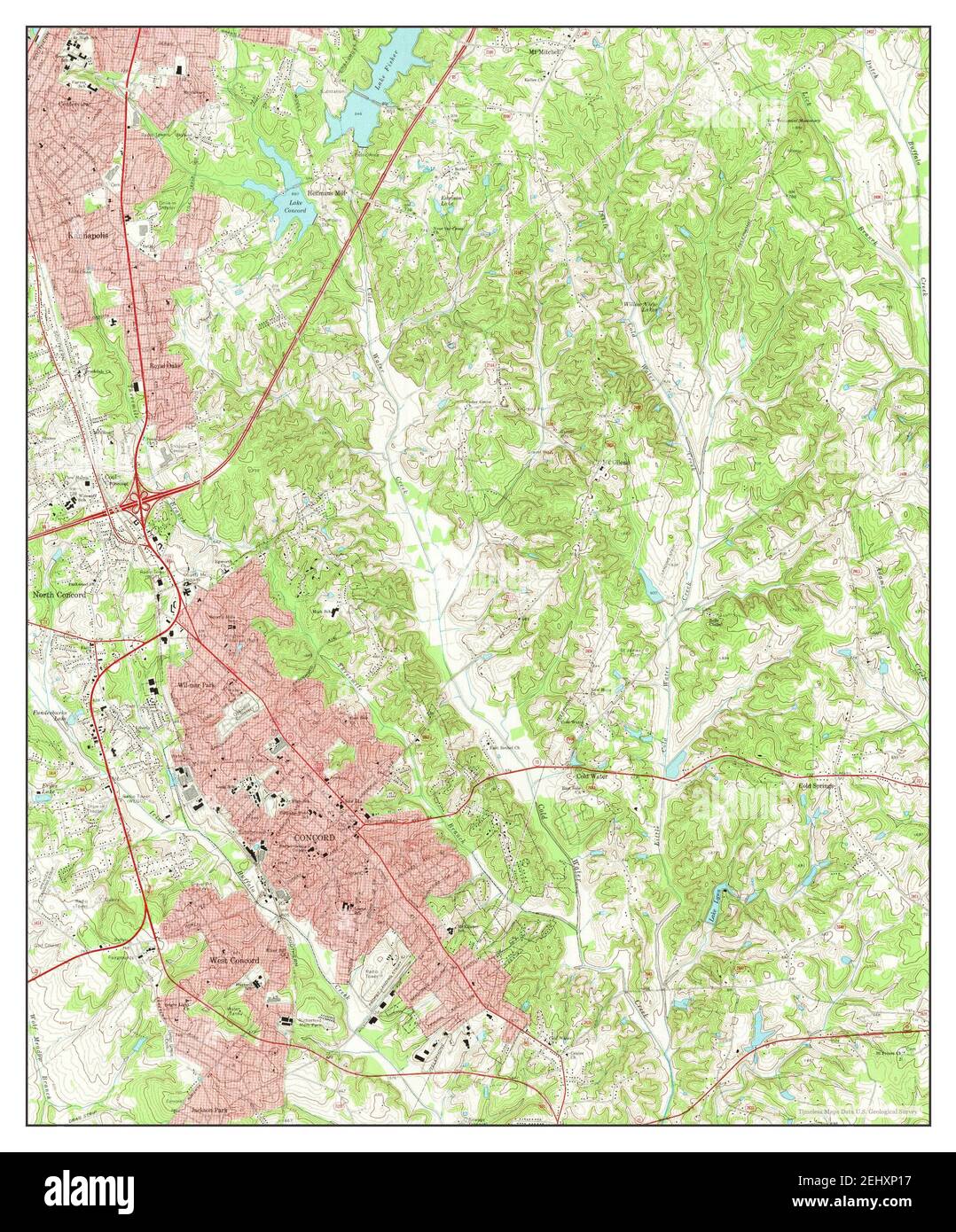 Concord north carolina map hi-res stock photography and images - Alamy