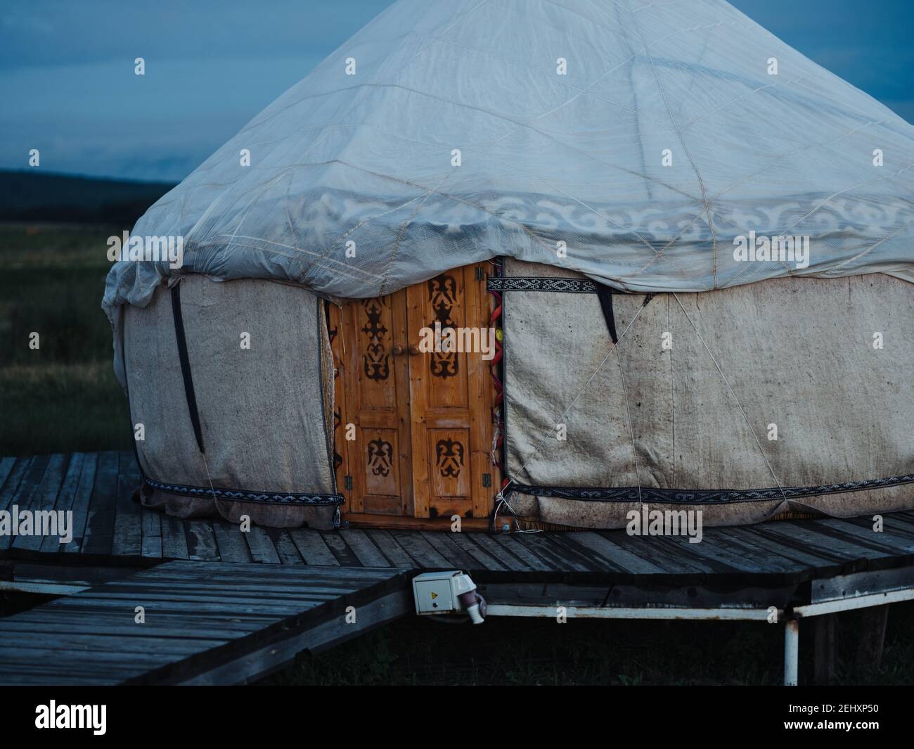 Traditional mongolian dwelling yurt sunlight nature Fresh air Stock ...