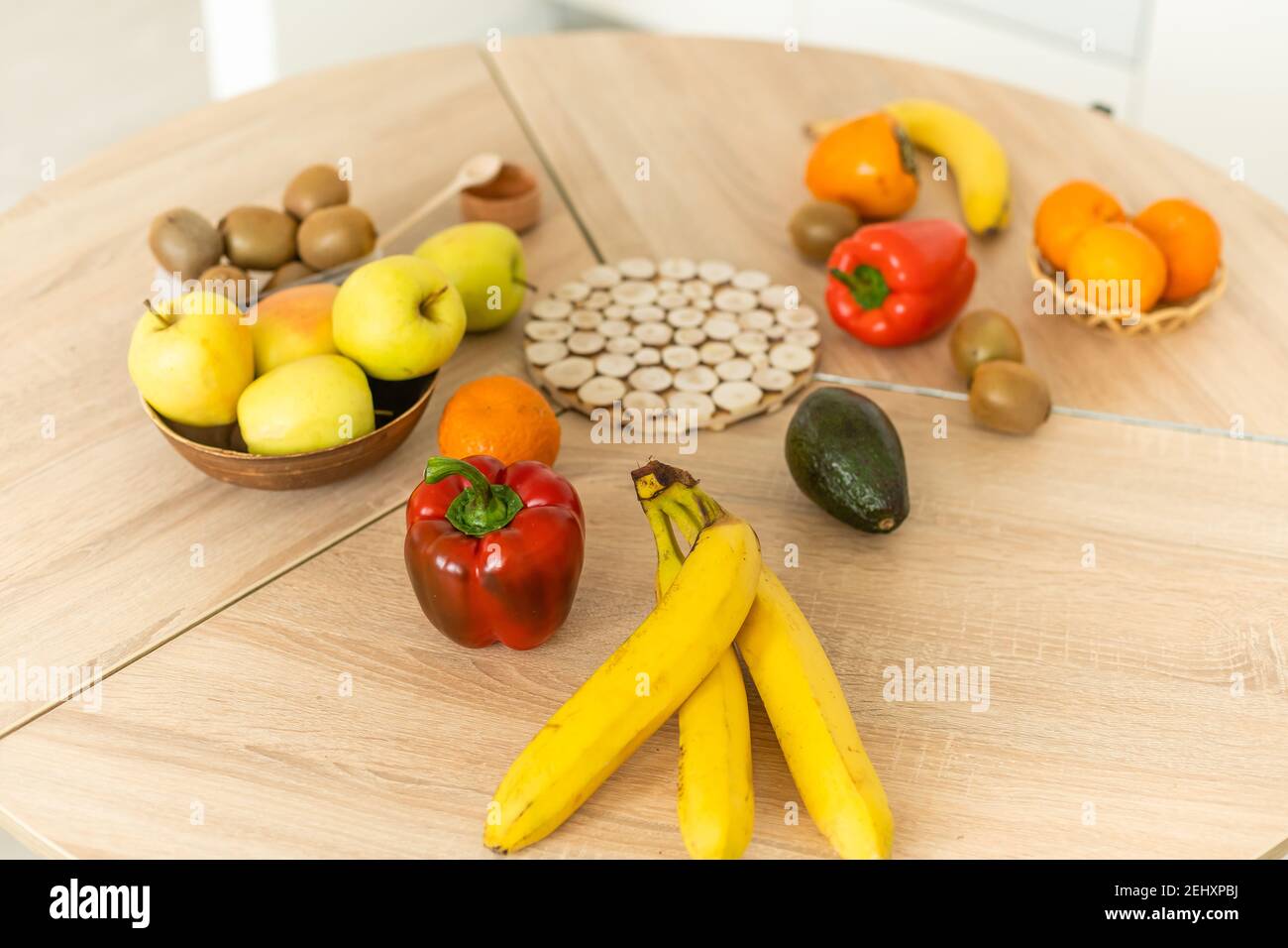 healthy foods are on the table in the kitchen Stock Photo - Alamy
