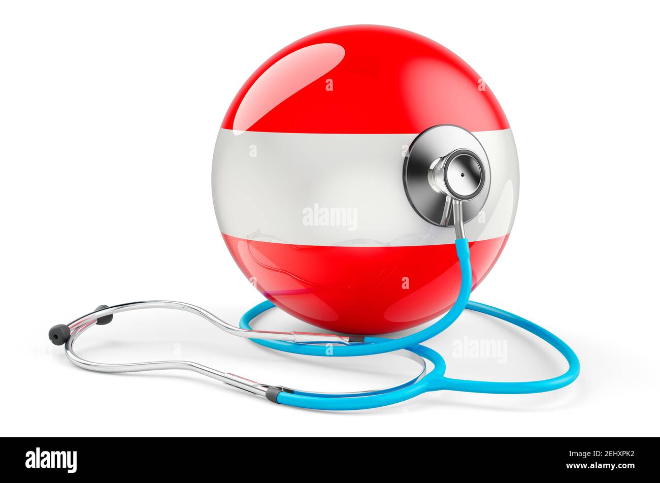 Austrian flag with stethoscope. Health care in Austria concept, 3D ...