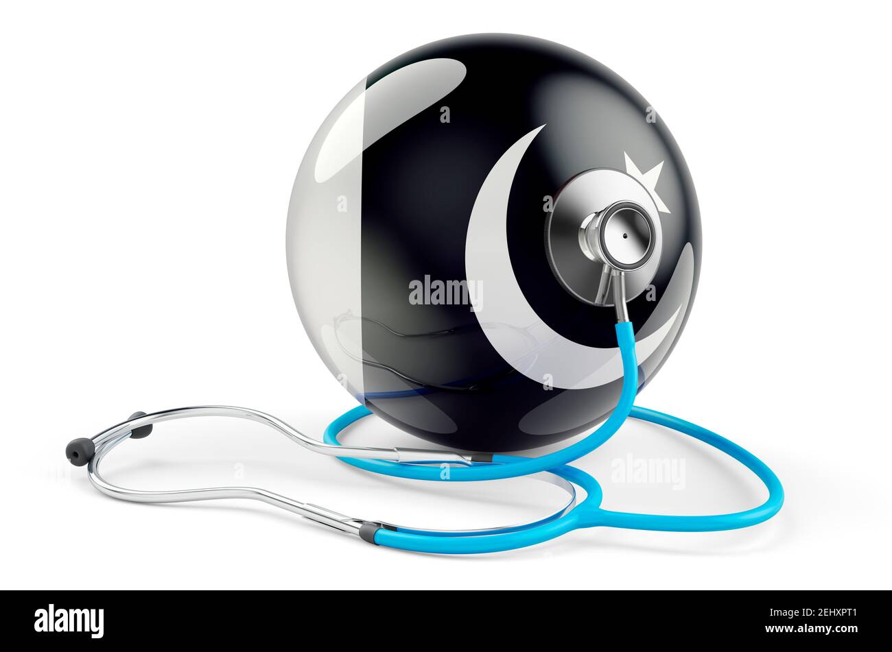 Pakistani flag with stethoscope. Health care in Pakistan concept, 3D ...