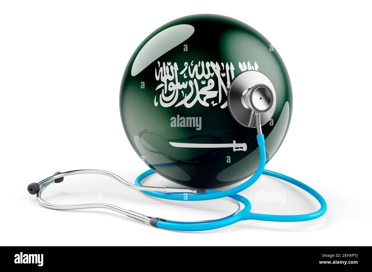Saudi Arabian flag with stethoscope. Health care in Saudi Arabia ...