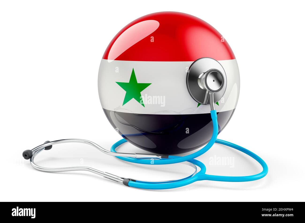 Syrian flag with stethoscope. Health care in Syria concept, 3D ...