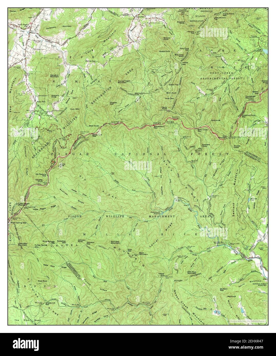 North carolina mountain map hi-res stock photography and images - Alamy