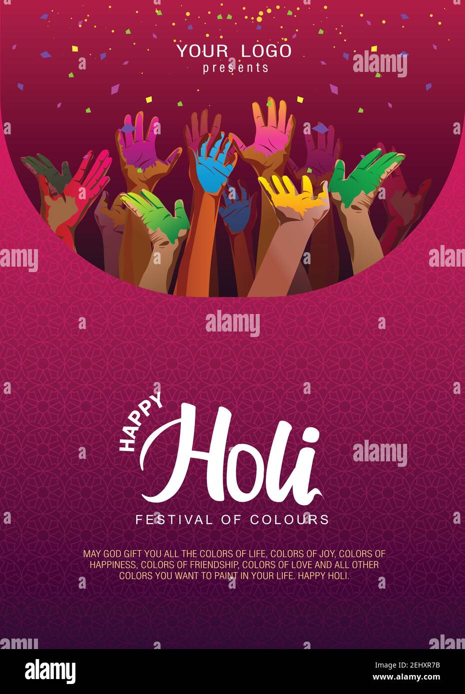 Indian festival happy holy colorful party poster, banner background ...