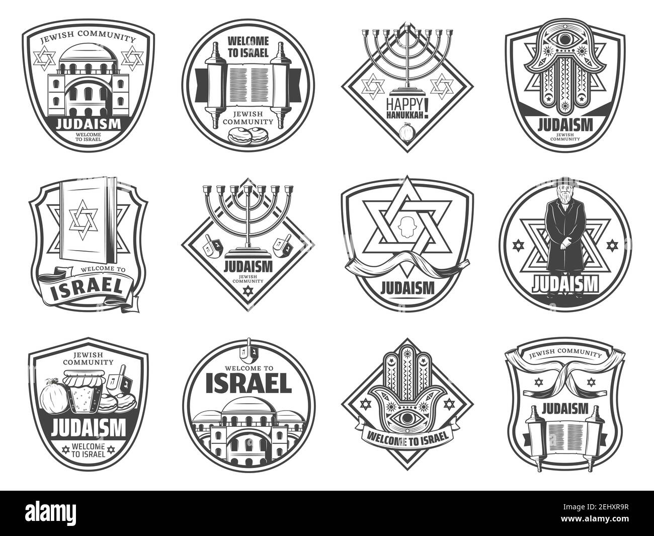 Menorah of hannukkah Stock Vector Images - Alamy