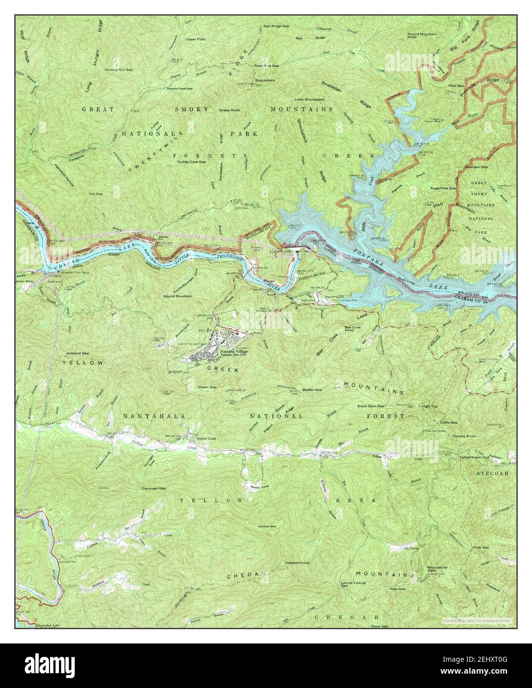 Fontana Dam, North Carolina, map 1961, 1:24000, United States of ...