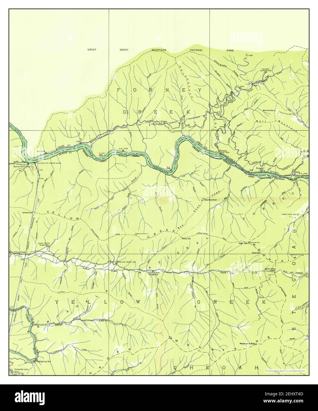 Fontana, North Carolina, map 1935, 1:24000, United States of America by ...