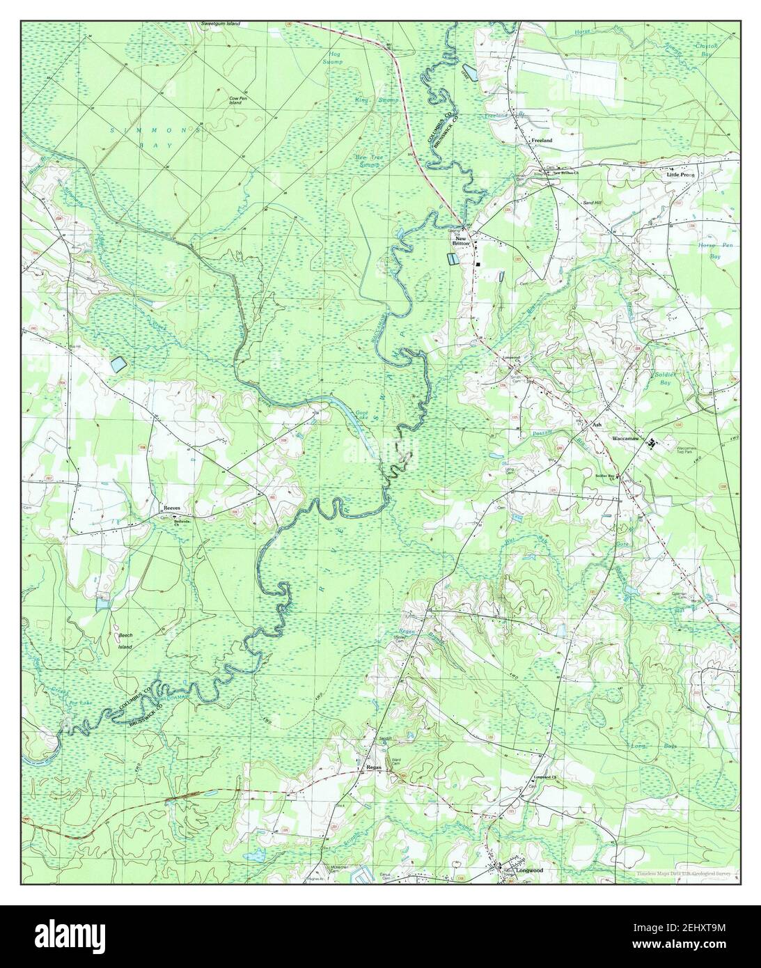 Freeland, North Carolina, map 1990, 1:24000, United States of America ...