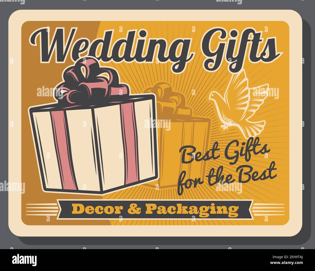 Presents, wedding gifts, marriage ceremony or anniversary decor and ...