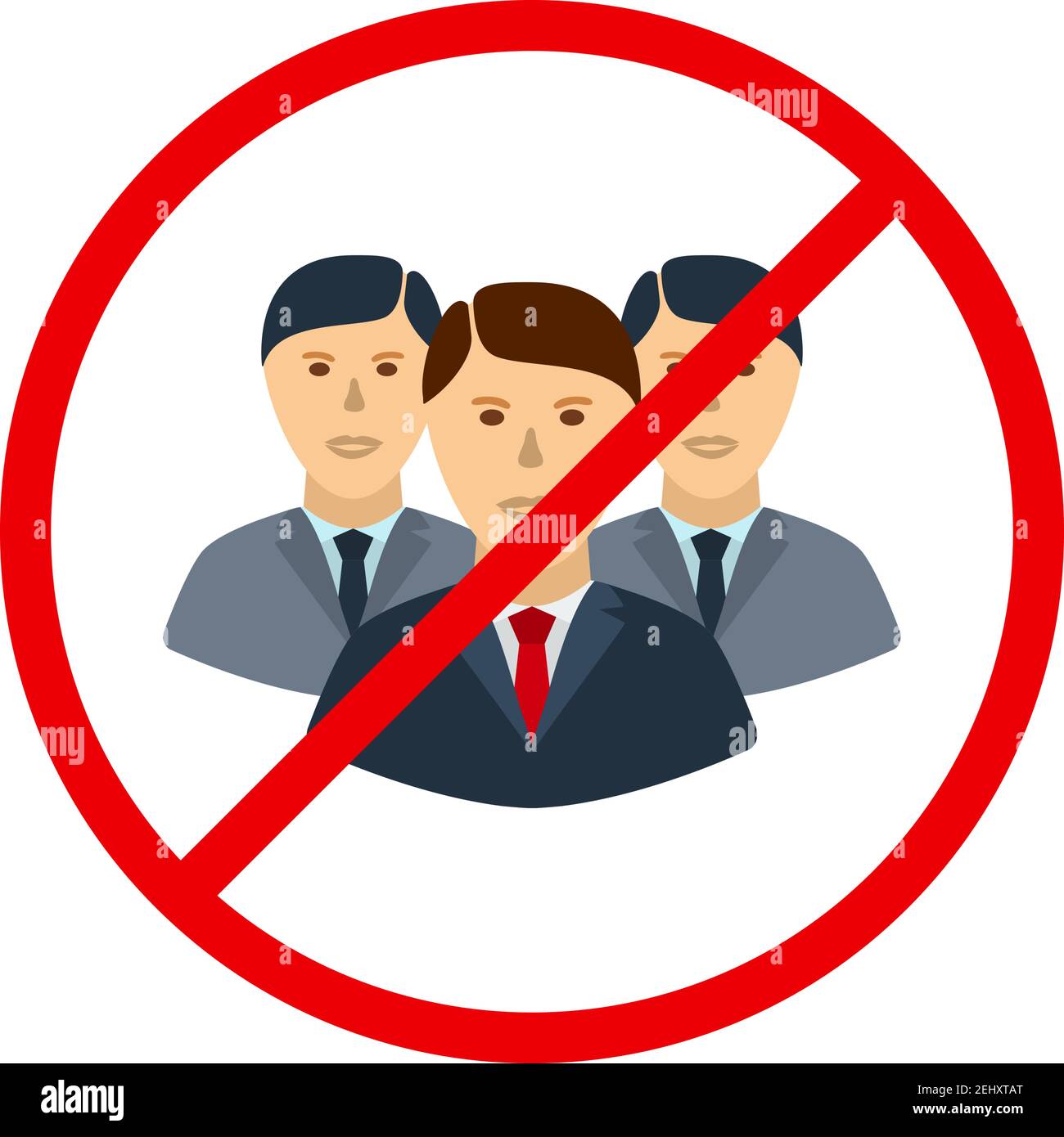 No Meeting Icon. Flat Color Design. Vector Illustration Stock Vector ...
