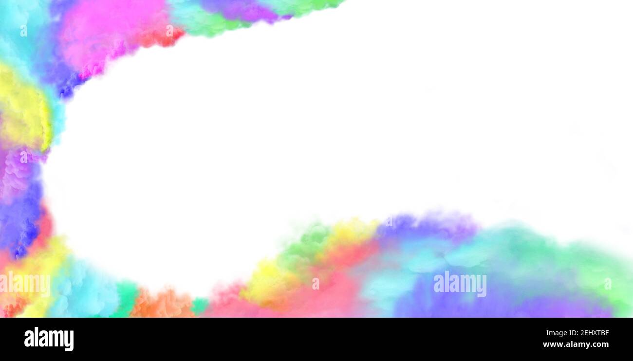 Wide format banner. Colorful smoke with empty place for text. Color ...