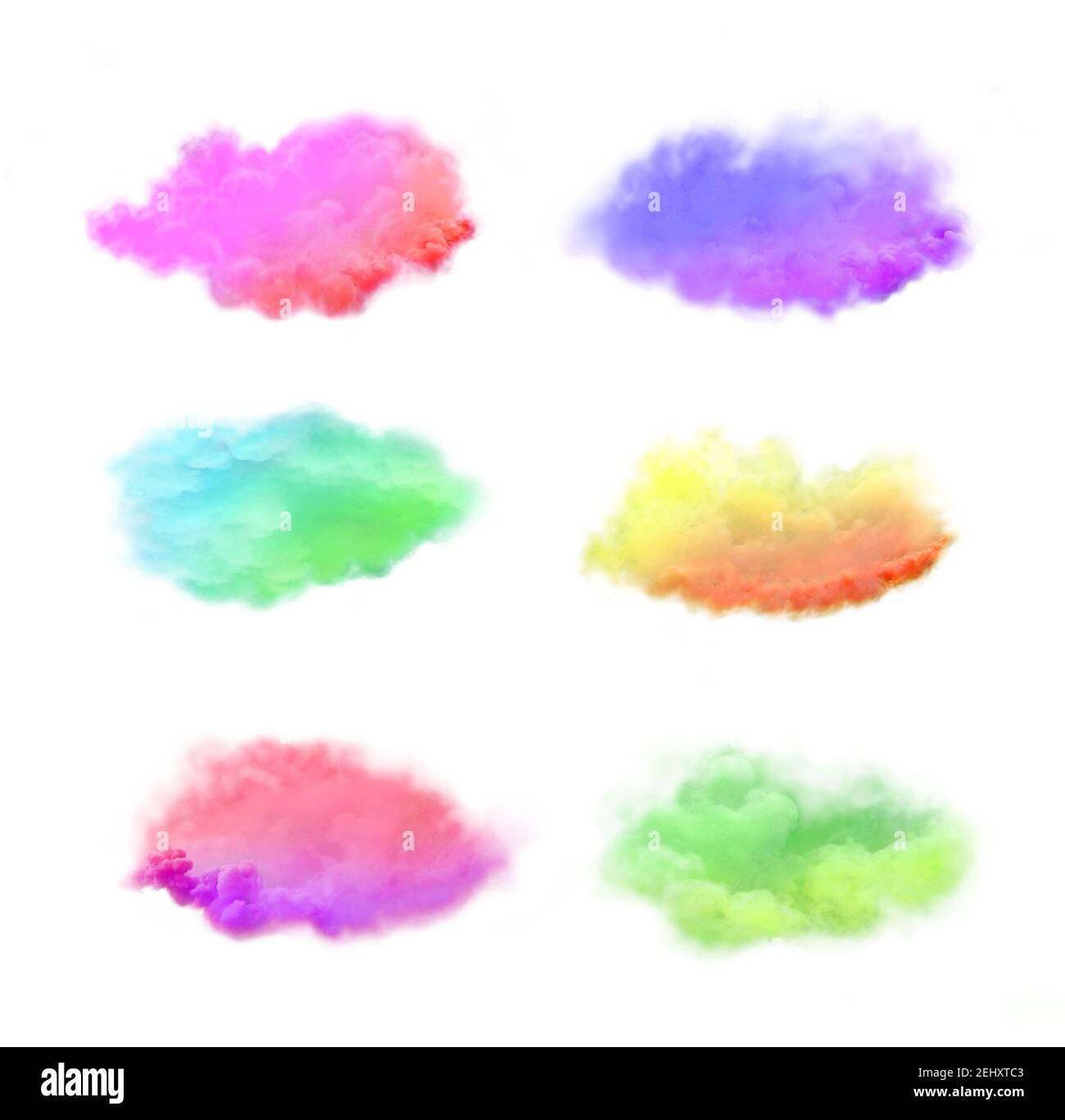Fire smoke design set. Multicolor smoke clouds set. Abstract smoke ...