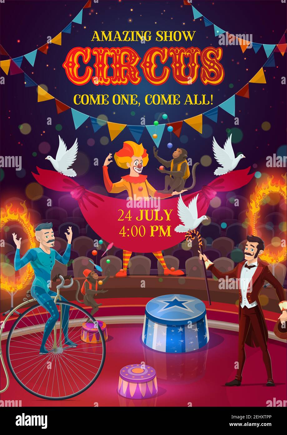 Decorated unicycle Stock Vector Images - Alamy