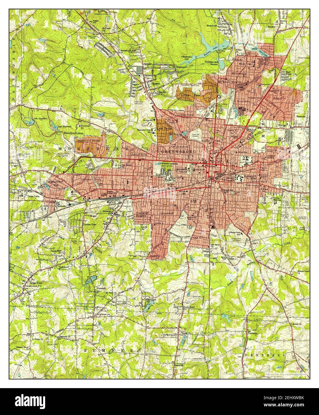 Greensboro north carolina map hi-res stock photography and images - Alamy