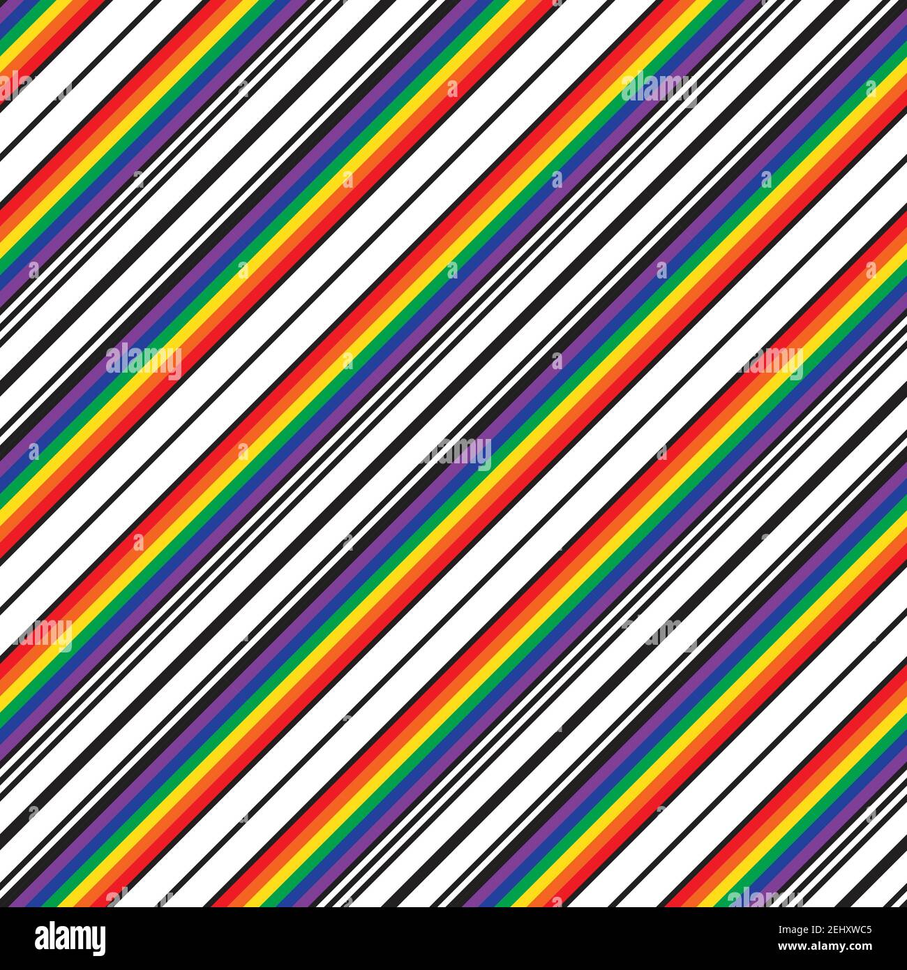 Rainbow diagonal striped seamless pattern background suitable for ...